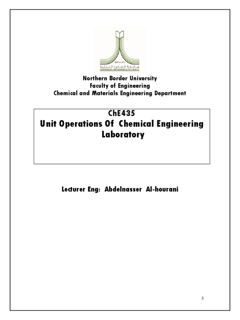 4 - Unit Operations Laboratory Manual | PDF | Reynolds Number | Diffusion