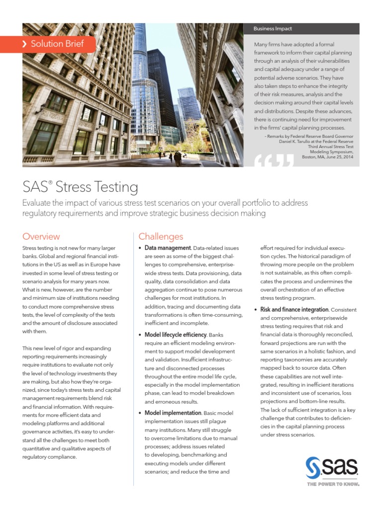 SAS Stress Testing | PDF | Sas (Software) | Banks
