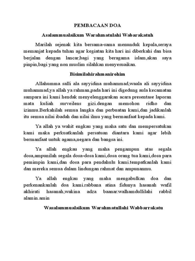 Pembacaan Doa | PDF