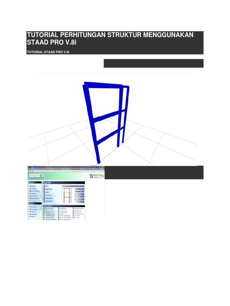 Tutorial Perhitungan Struktur Menggunakan Staad Pro V.8i | PDF
