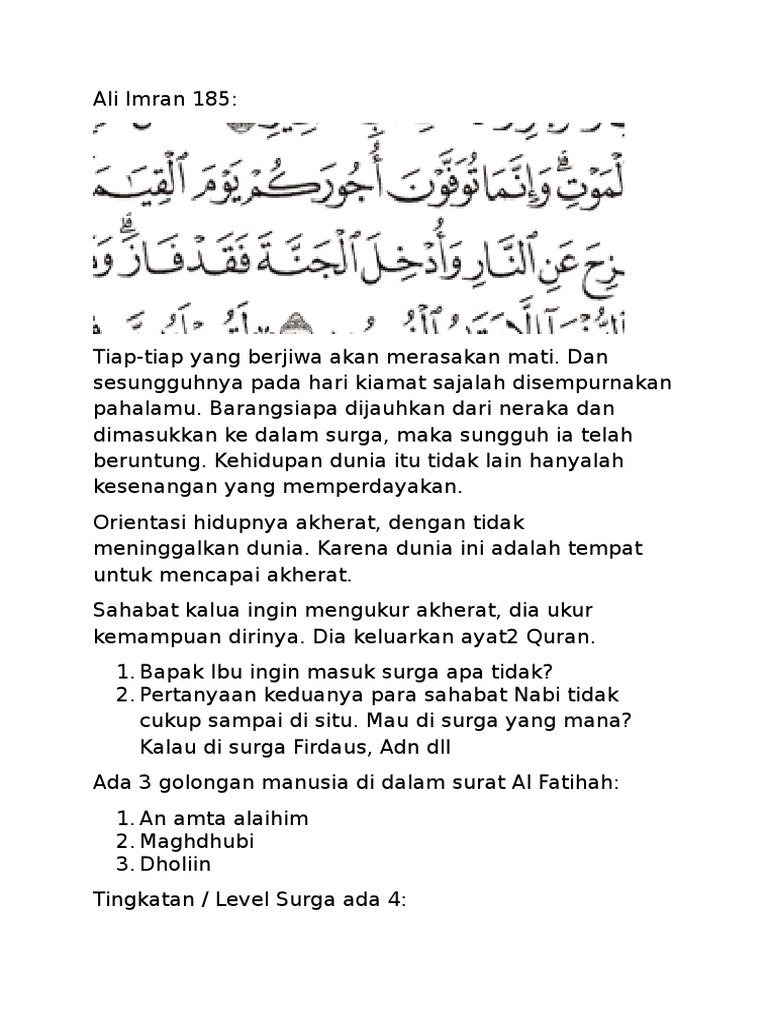 Karakteristik Ahli Surga | PDF
