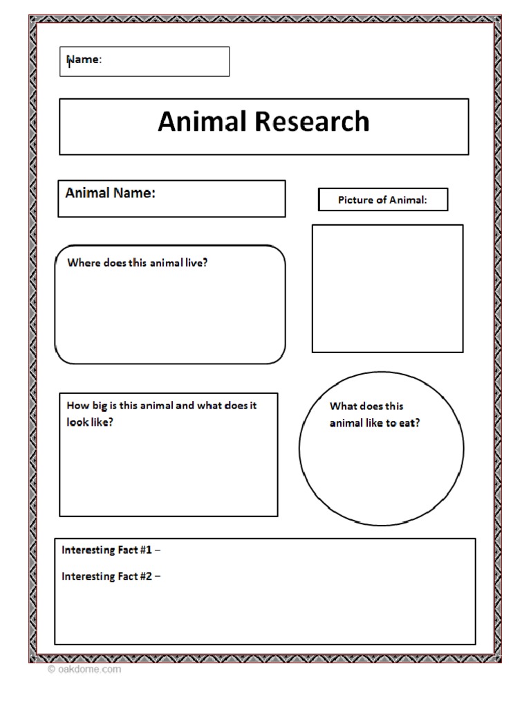 Animal Research Graphic Organizer | PDF