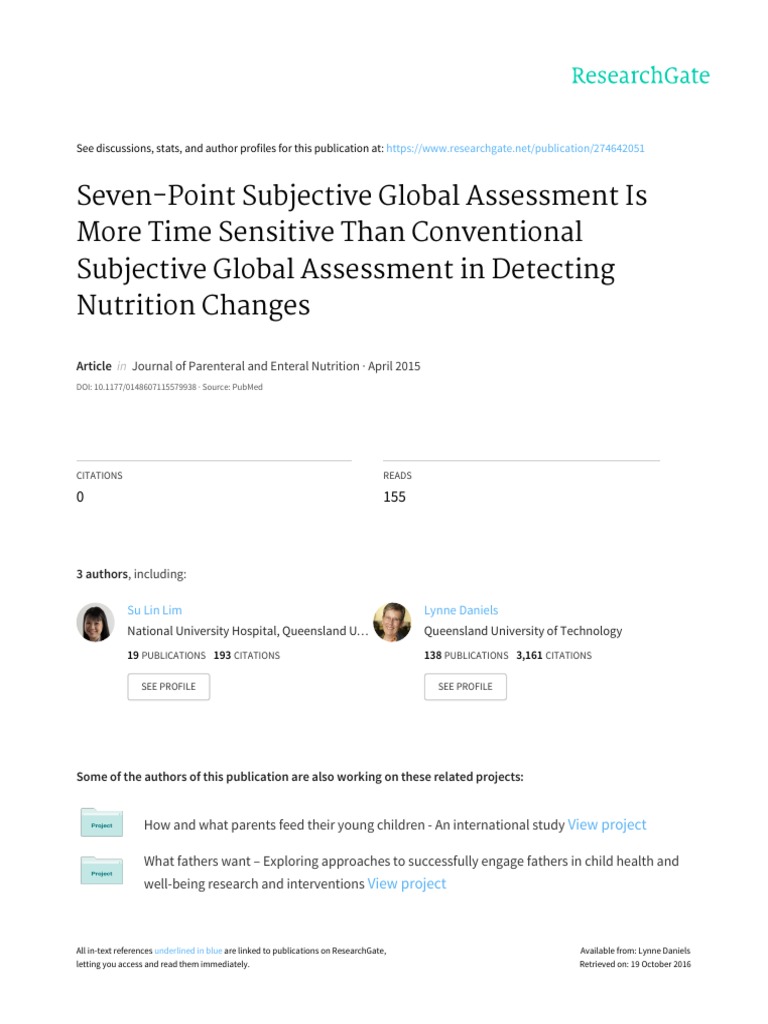 7 Point SGA JPEN Apr 15 Online First | Dietitian | Malnutrition