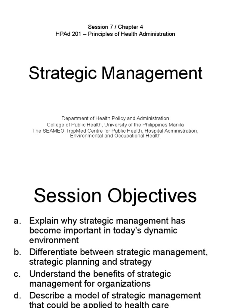 Strategic Management in Health Care | PDF | Strategic Management ...