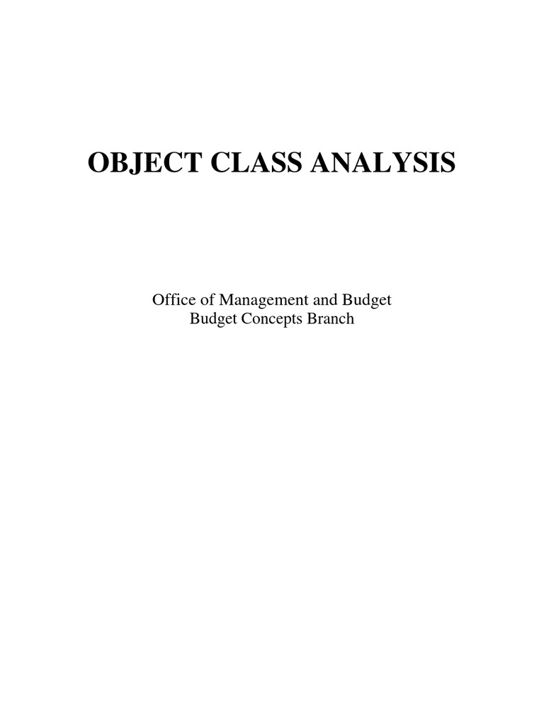 Object Class Analysis: Office of Management and Budget | PDF ...
