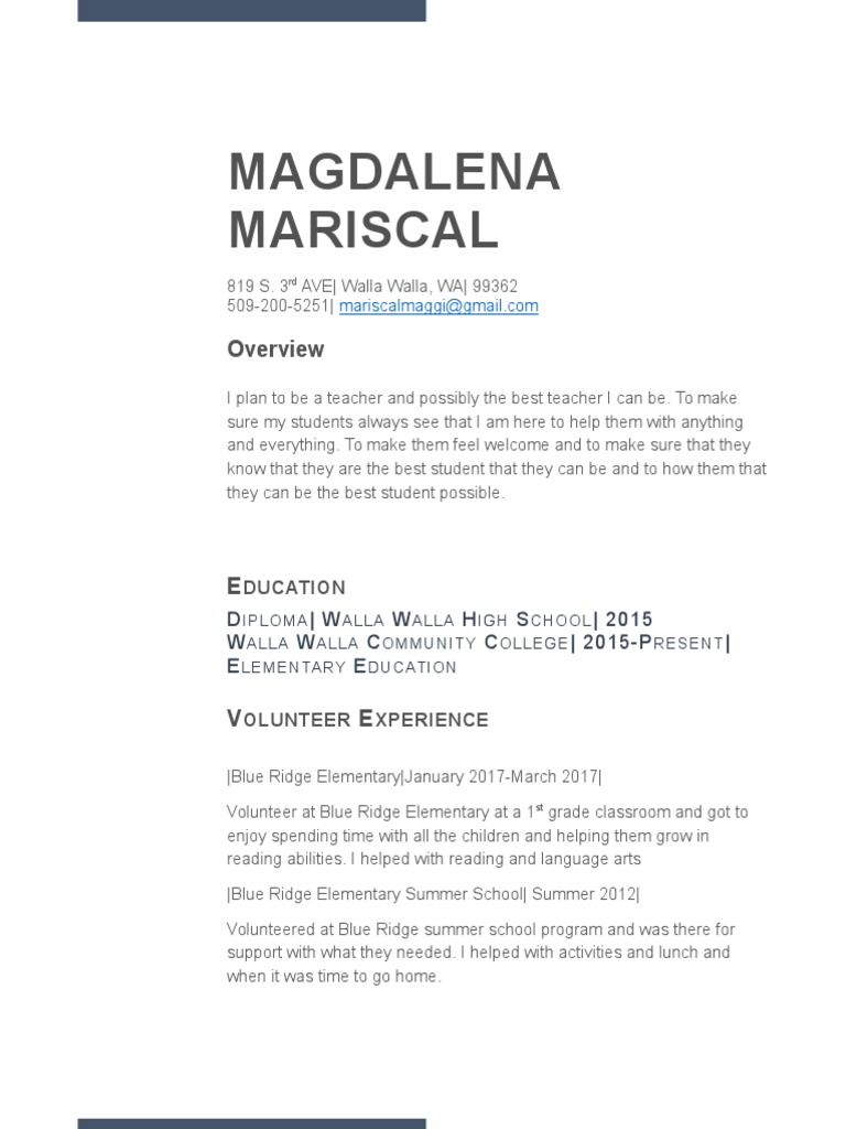 Magdalena Resume | PDF