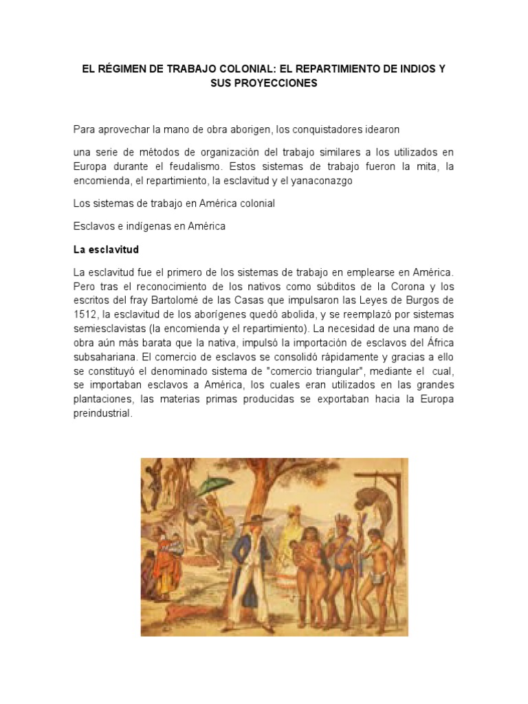 El Régimen de Trabajo Colonial | Antiguas colonias españolas | Imperio ...