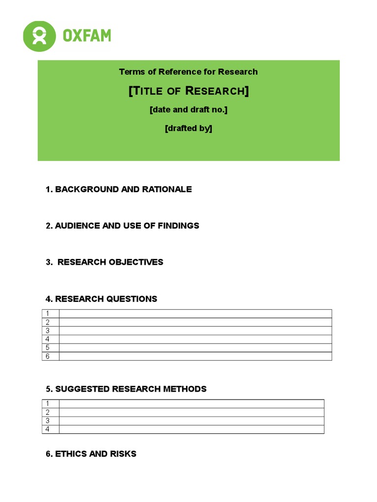Terms Of Reference For Research Template Defamation Consent