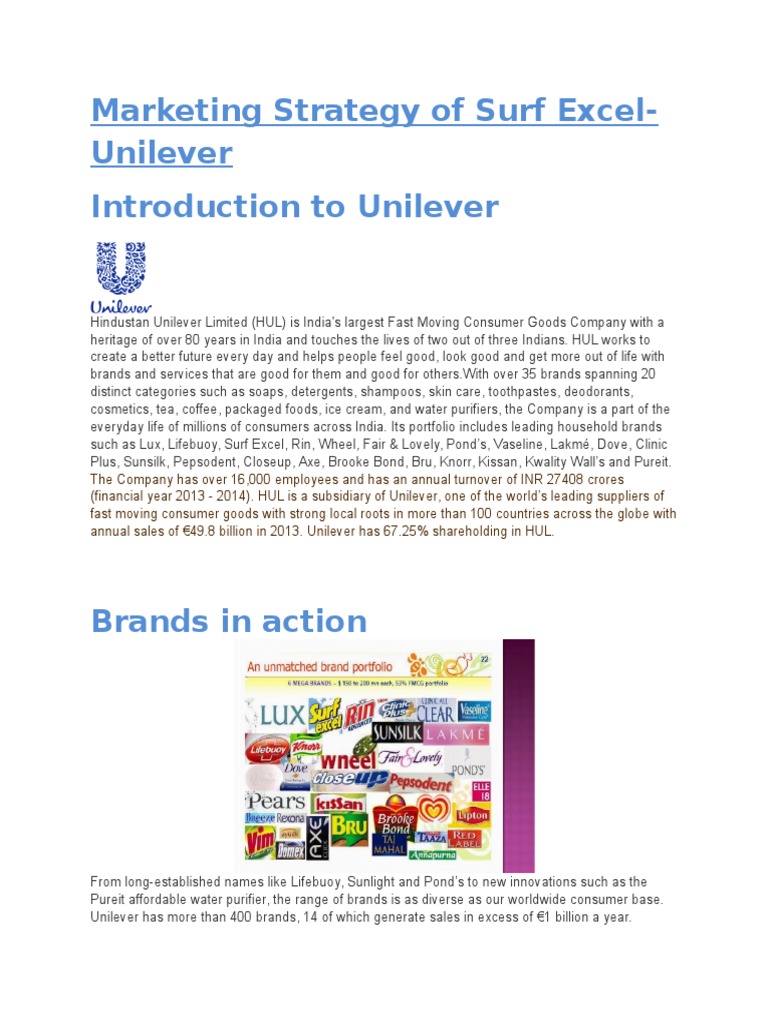 Marketing Strategy of Surf Excel | PDF | Unilever | Brand