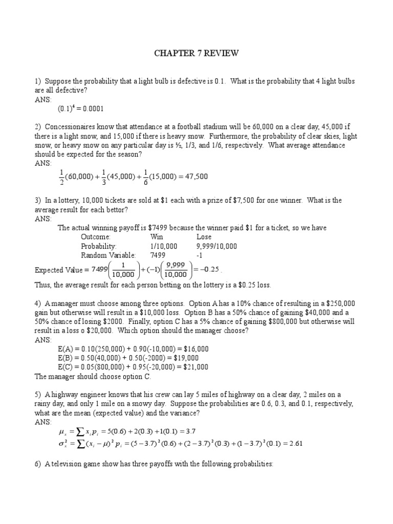 Lottery and Probability Analysis | PDF | Probability Distribution | Mean