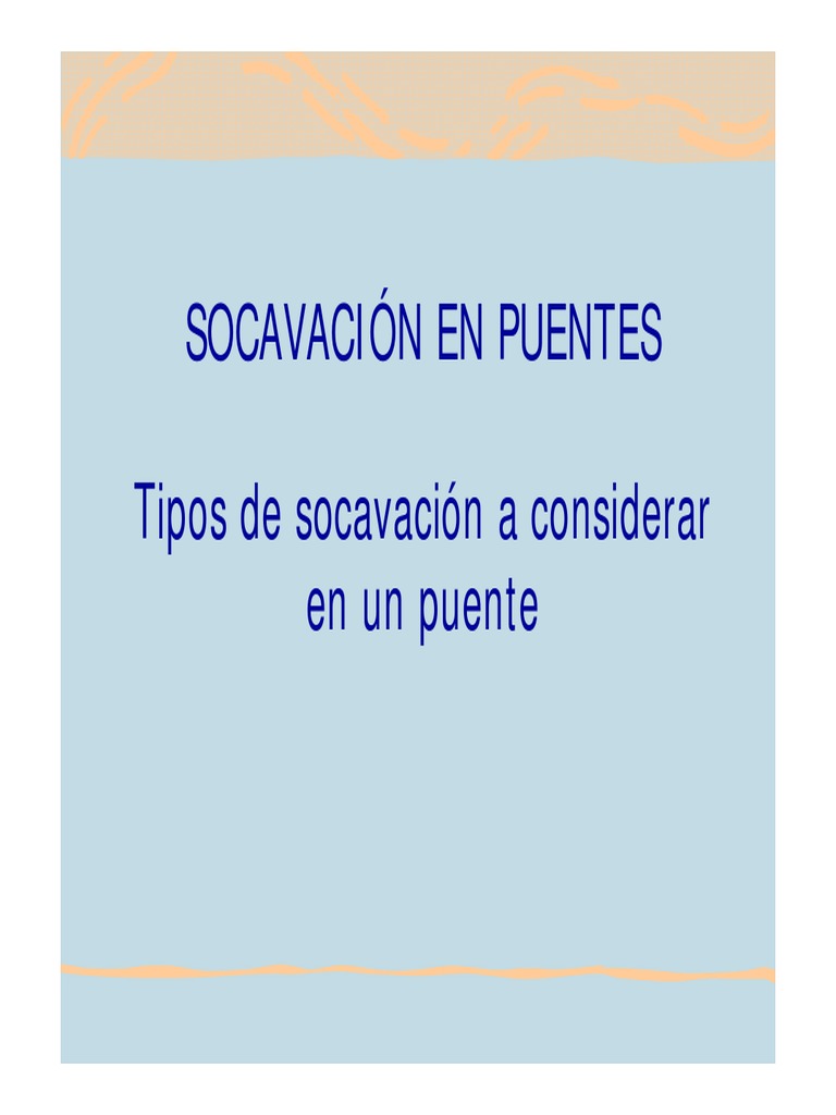 Tipos de Socavación en Puentes PDF | PDF | Río | Geografía Física