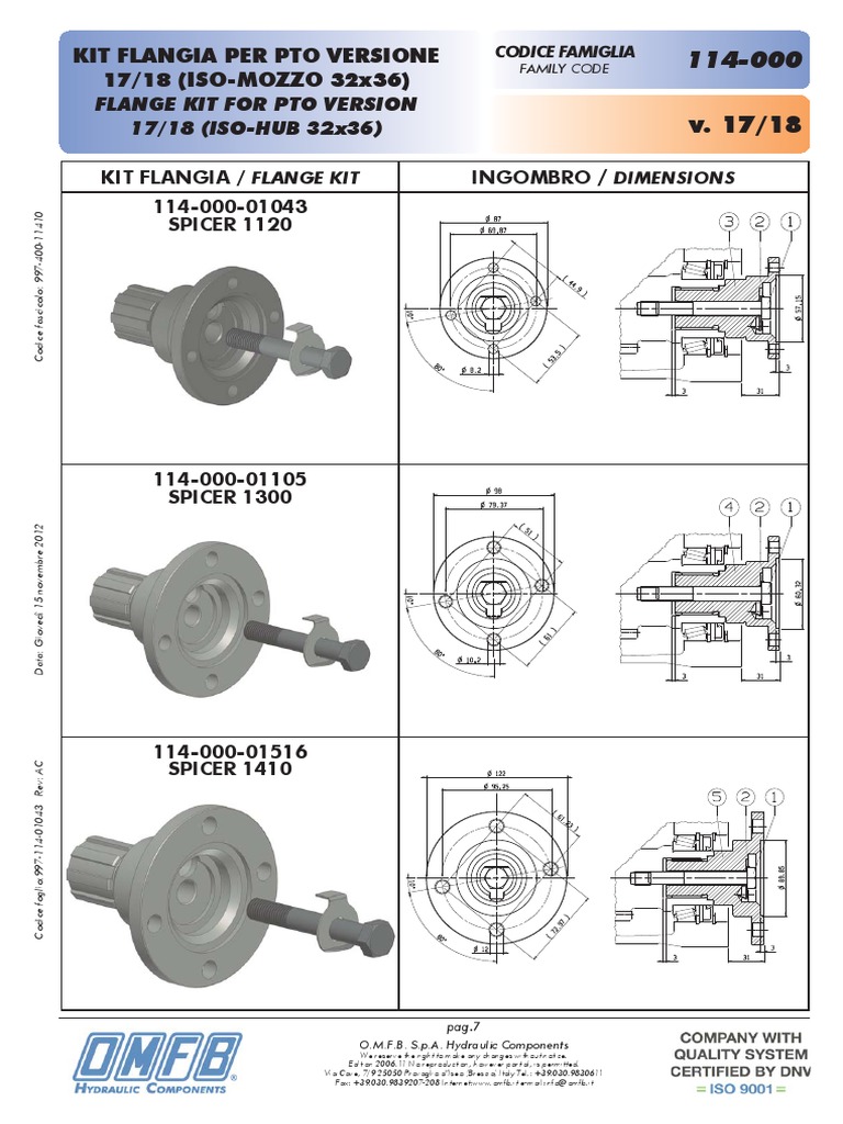 Kit de Flange para PTO O.M.F.B. | PDF | Tecnología