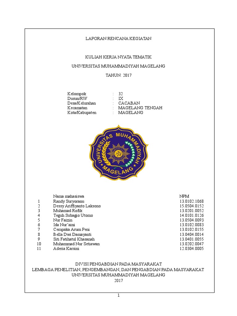 Contoh LaporanRencana Kerja (LRK) Aini | PDF