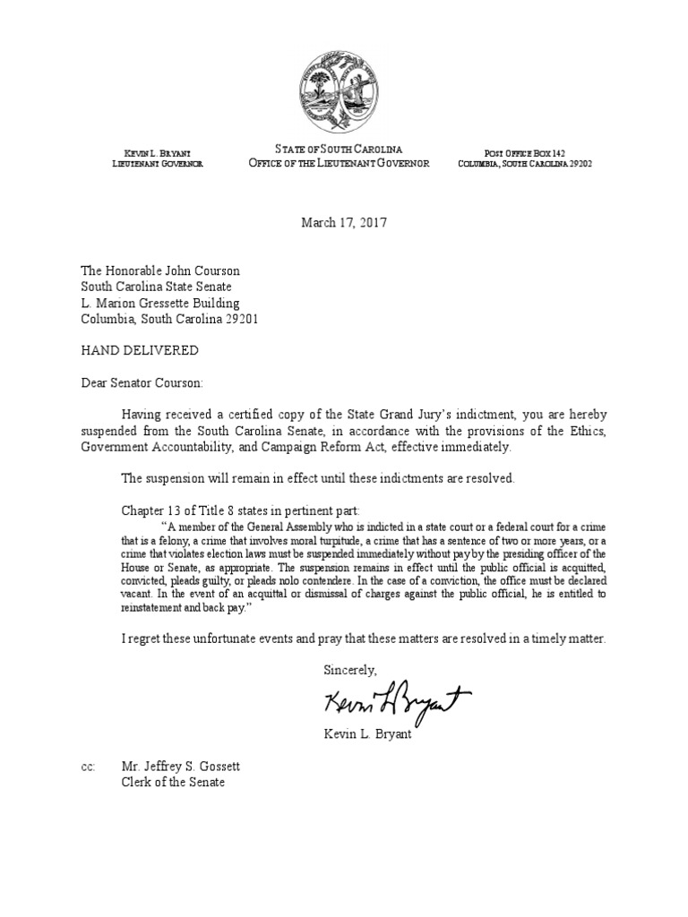Suspension Letter Courson | PDF