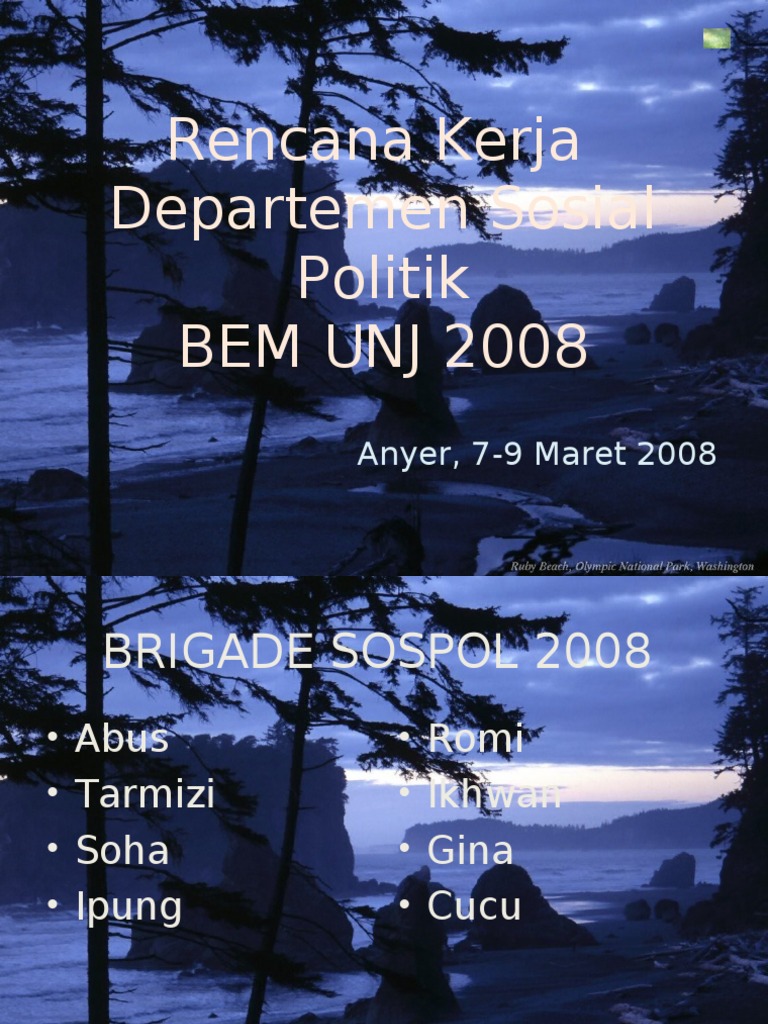 Rencana Kerja Sospol | PDF