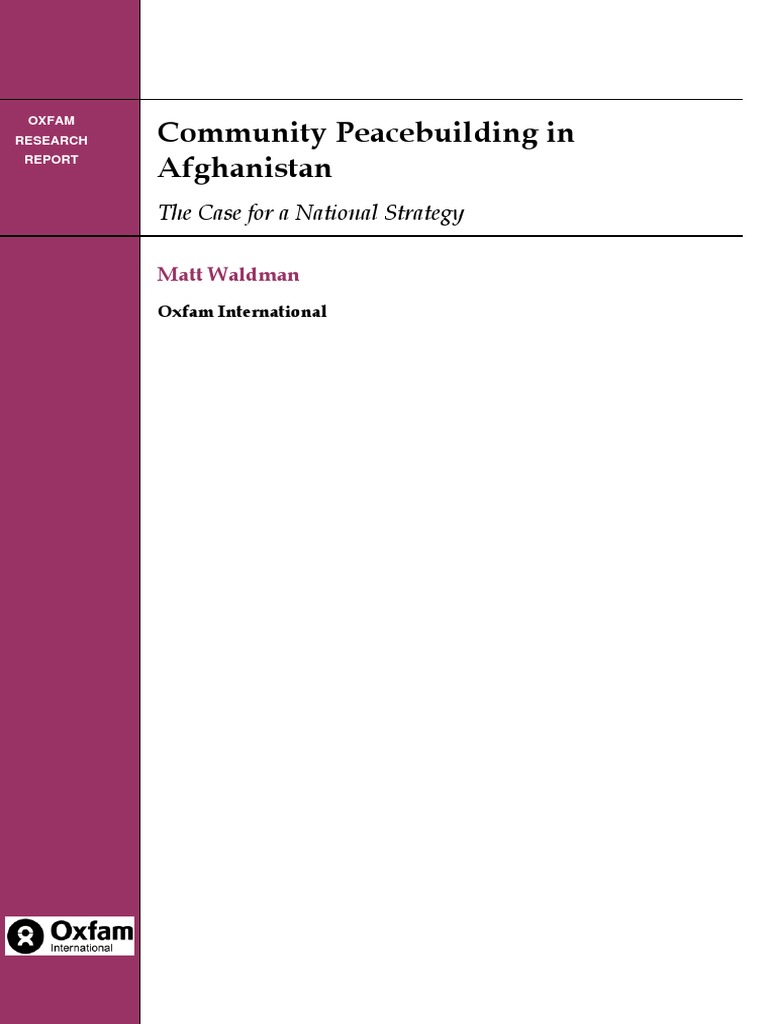 Community Peacebuilding in Afghanistan: The Case For A National ...