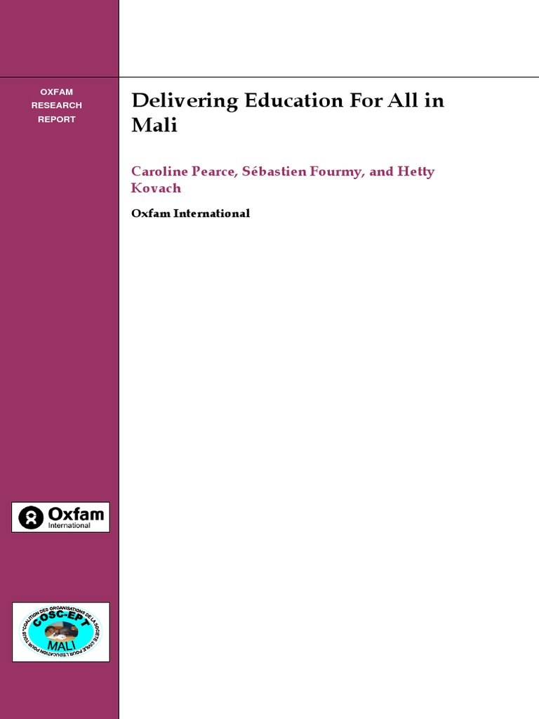 Delivering Education For All in Mali | PDF | Aids | Literacy