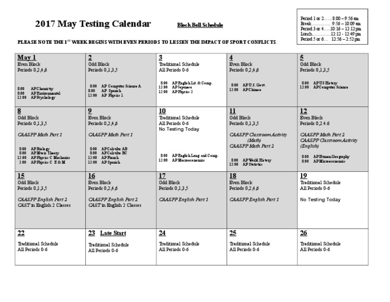 2017 Testing Calendar | Download Free PDF | Advanced Placement ...