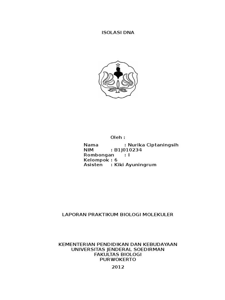 Prinsip dan Proses Isolasi DNA | PDF