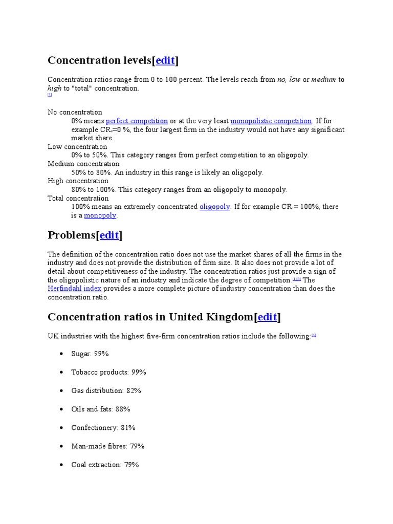 Understanding Market Concentration Ratios | PDF