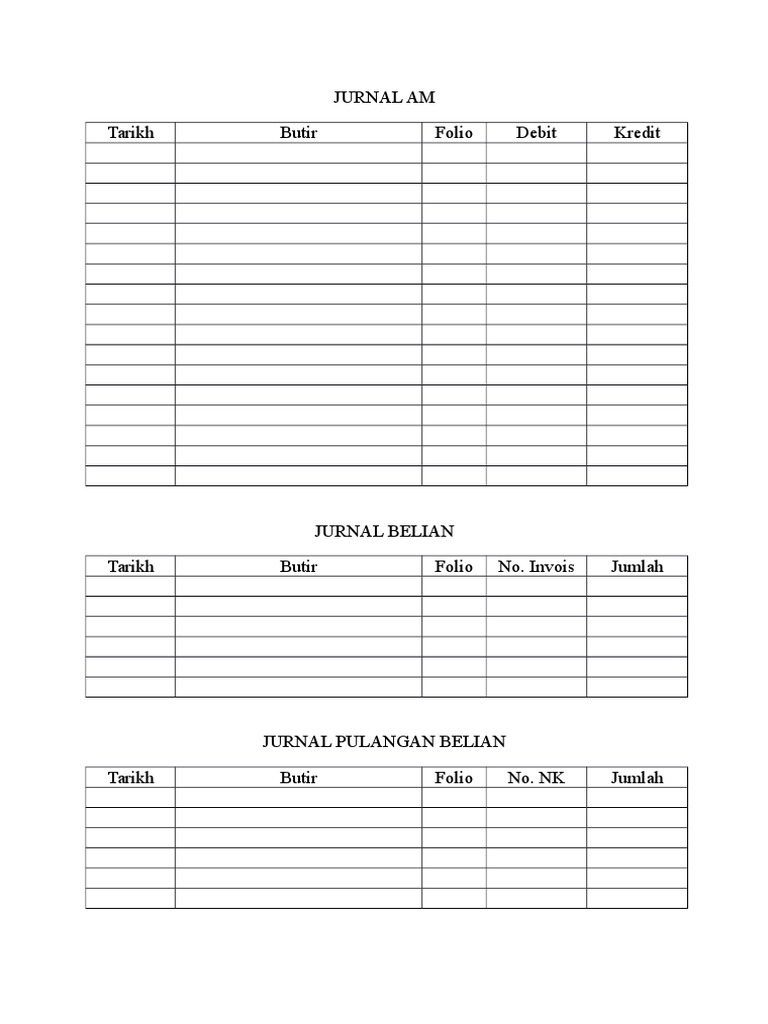 Jurnal Am, Jurnal Khas, Lejar Dan Imbangan Duga. | PDF