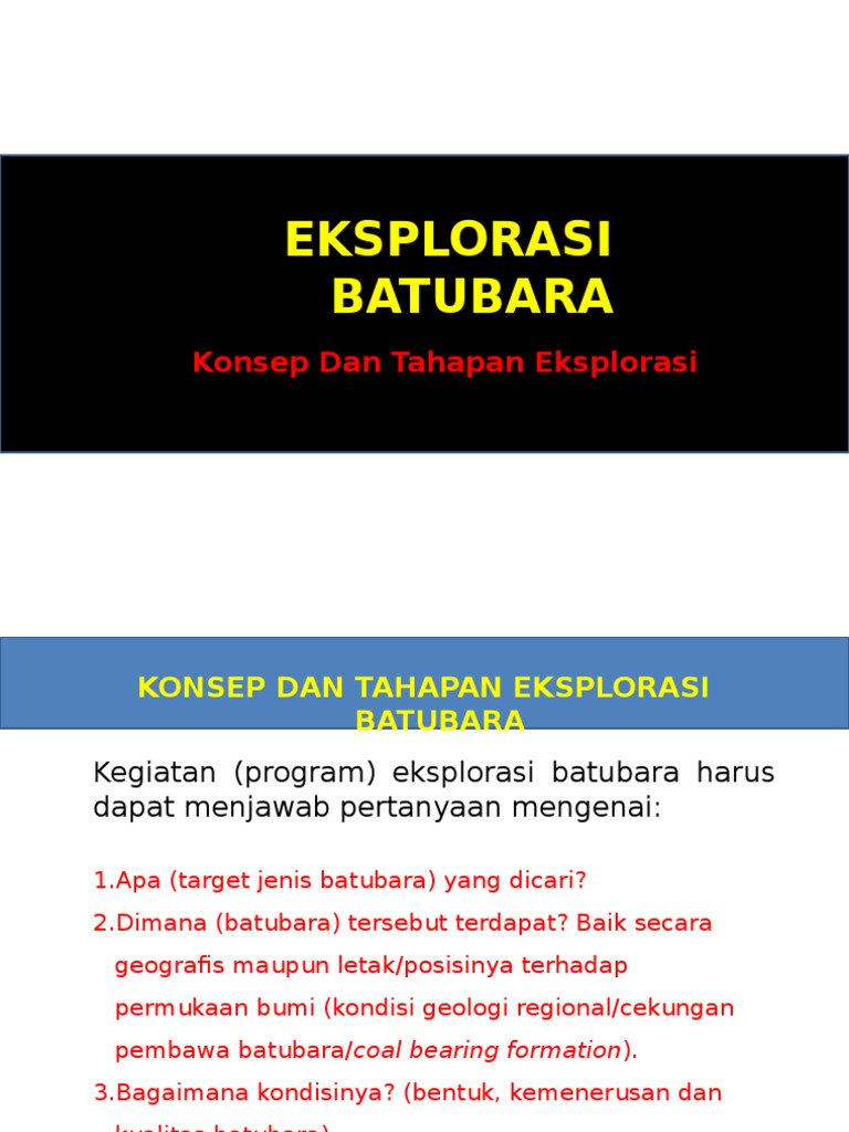 Tahapan Dan Eksplorasi Batubara | PDF