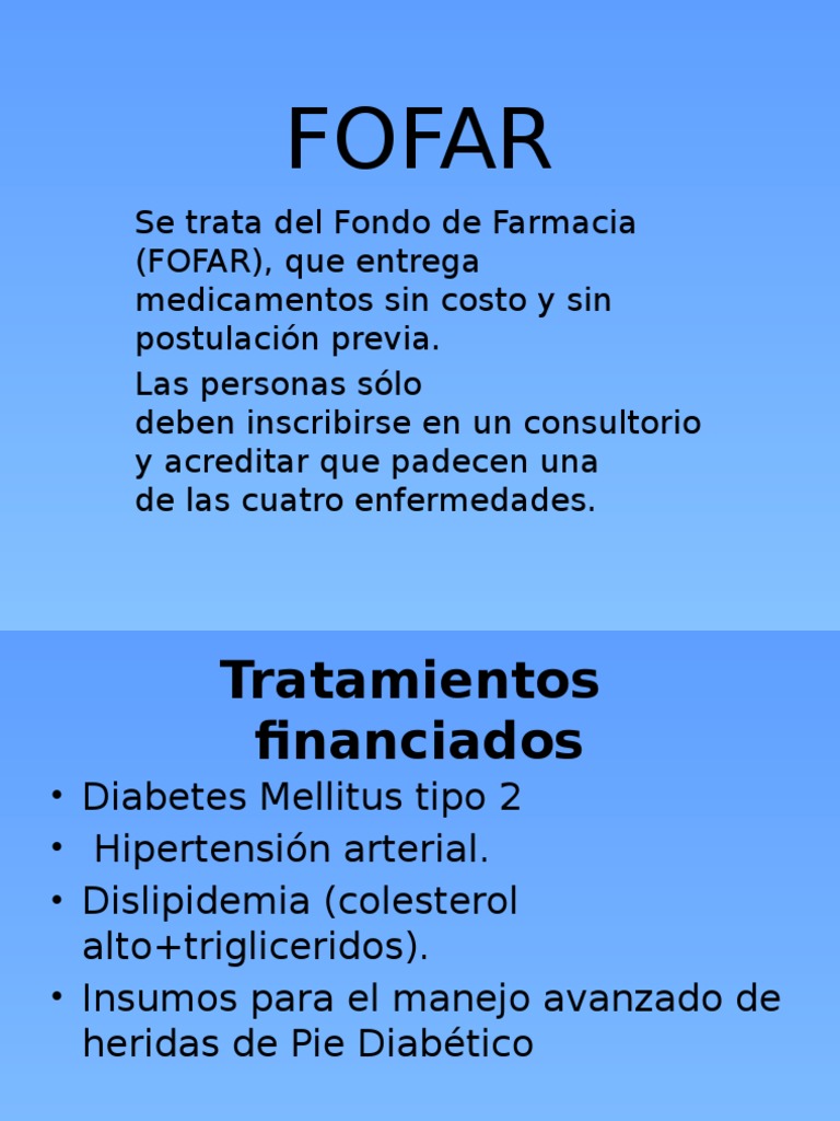 FOFAR | Diabetes mellitus | Drogas