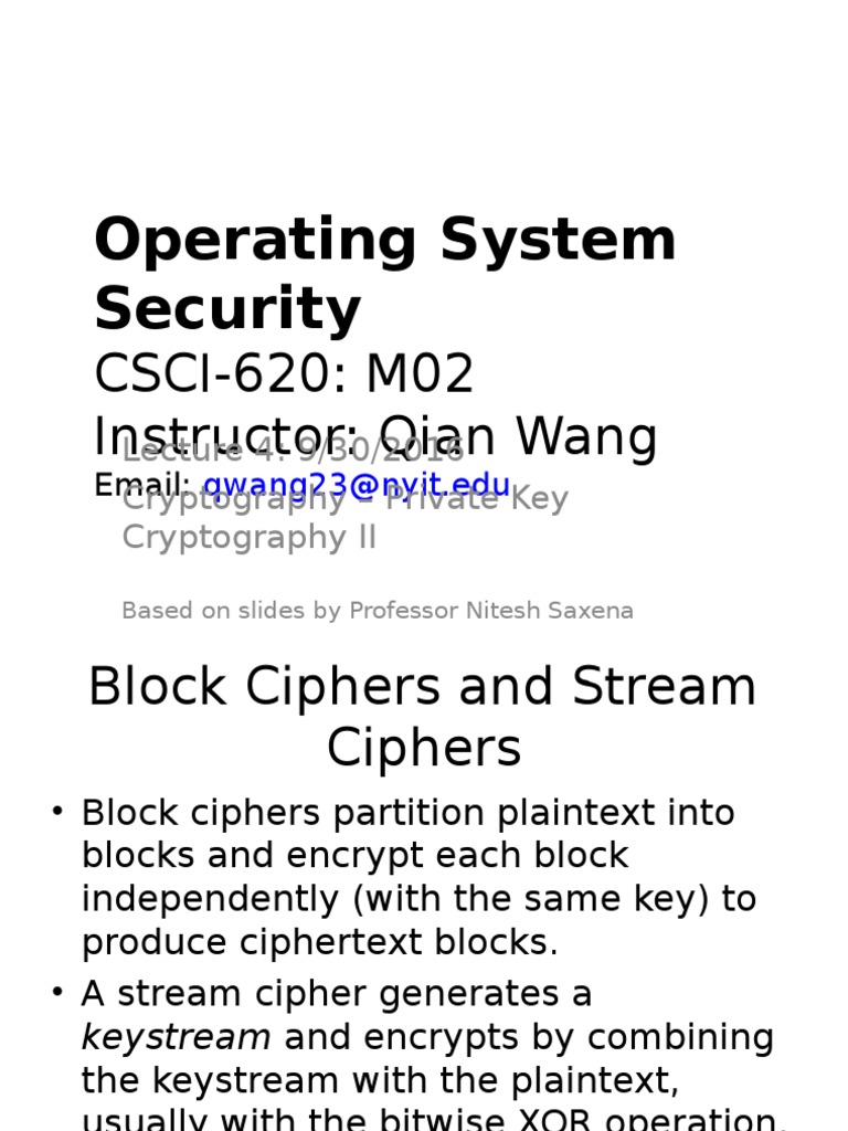 Operating System Security: CSCI-620: M02 Instructor: Qian Wang | PDF ...