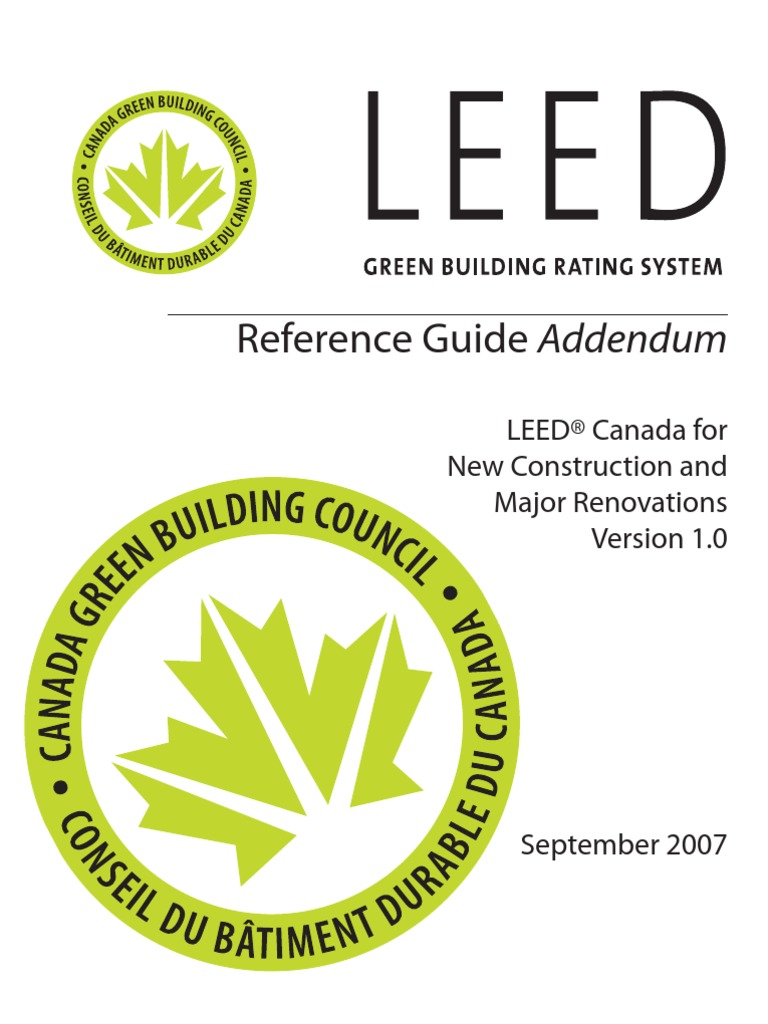 LEED - CA - NCv1.0 - Ref Guide - Addendum - Sep 2007 | PDF | Leadership ...