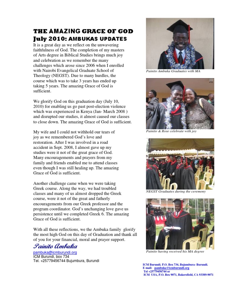 Painito Ambuka's Graduation Journey | PDF | Career & Growth | Wellness