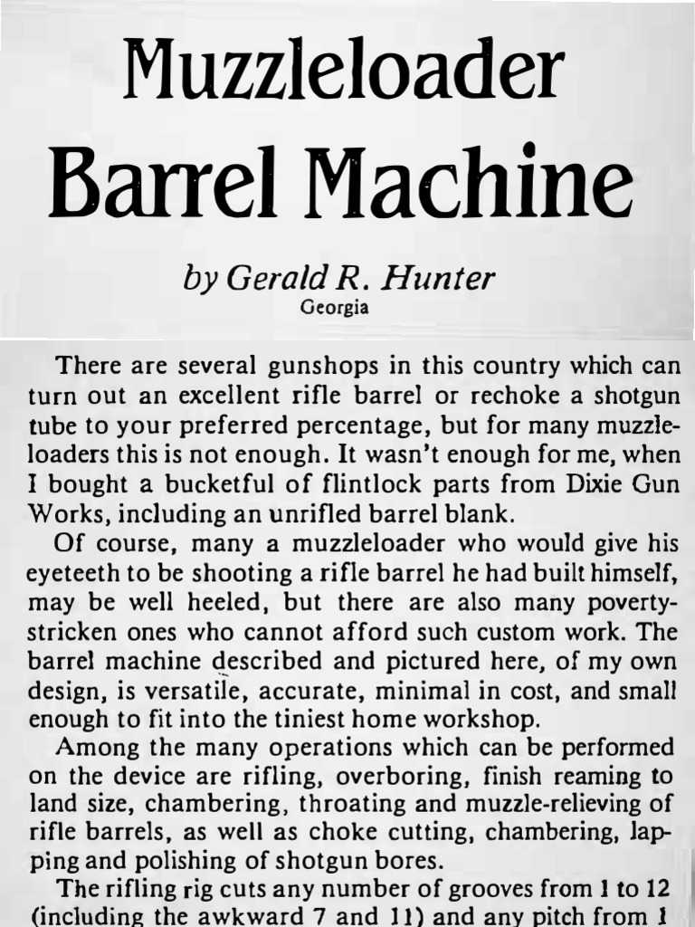 Rifling Machine PDF | PDF | Screw | Machines