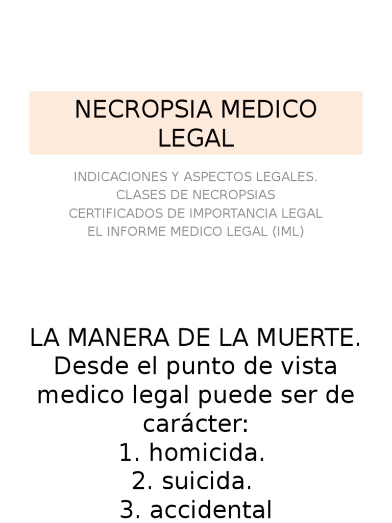Necropsia Medico Legal | Autopsia | Jurisprudencia médica