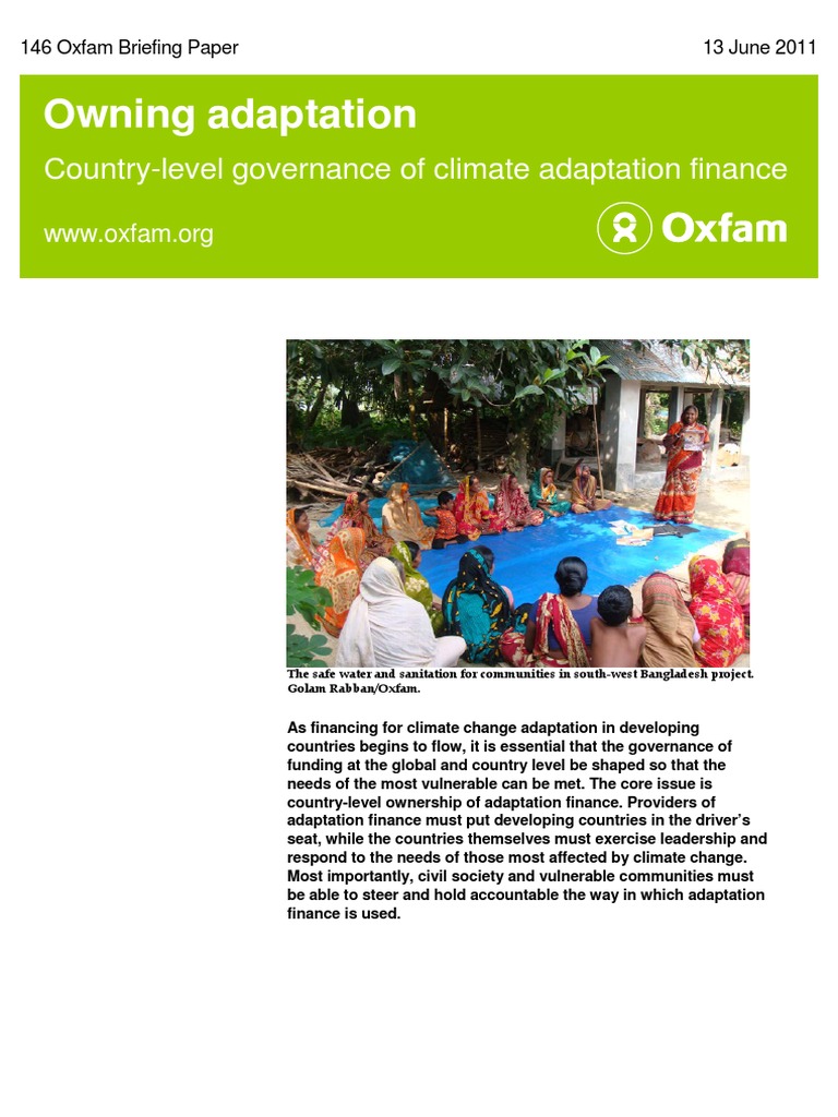 Owning Adaptation: Country-Level Governance of Climate Adaptation ...