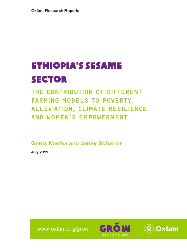 Ethiopia's Sesame Sector: The Contribution of Different Farming Models ...