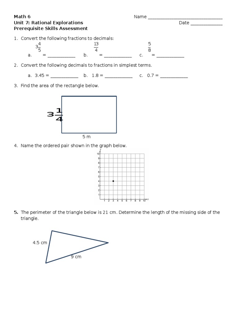 Math 6 Rational Explorations Assessment | PDF | Teaching Methods ...