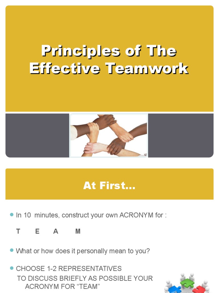 Teamwork Principles | PDF | Action (Philosophy) | Social Psychology