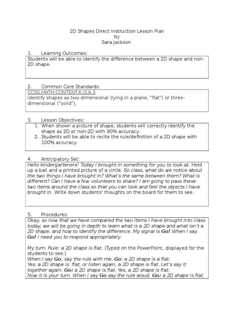 Eda 314 Di Lesson Plan | PDF | Shape | Sphere