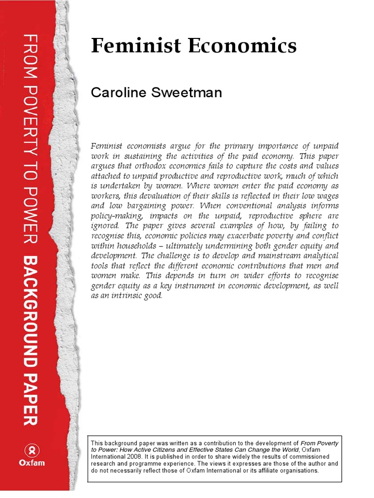 Feminist Economics: Caroline Sweetman | PDF | Gender Role | Taxes