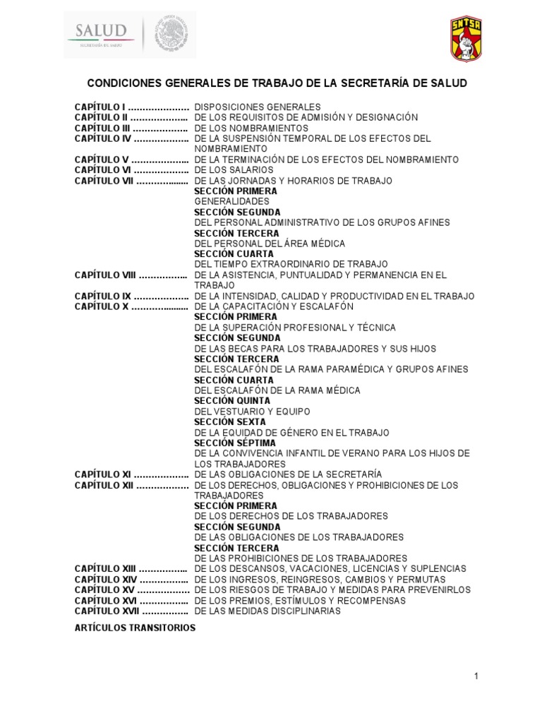 Condiciones Generales de Trabajo 2016 - 2019 | PDF | Derecho laboral | Salario