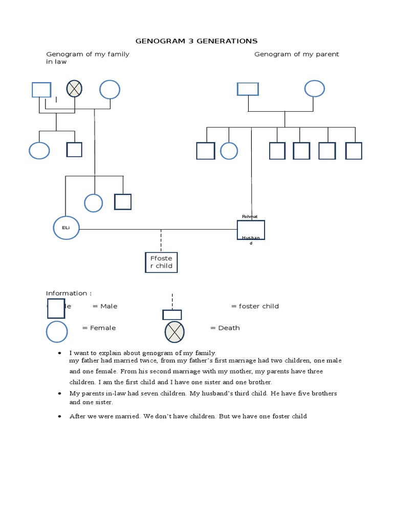 Genogram 3 Generations: Genogram of My Family Genogram of My Parent in ...