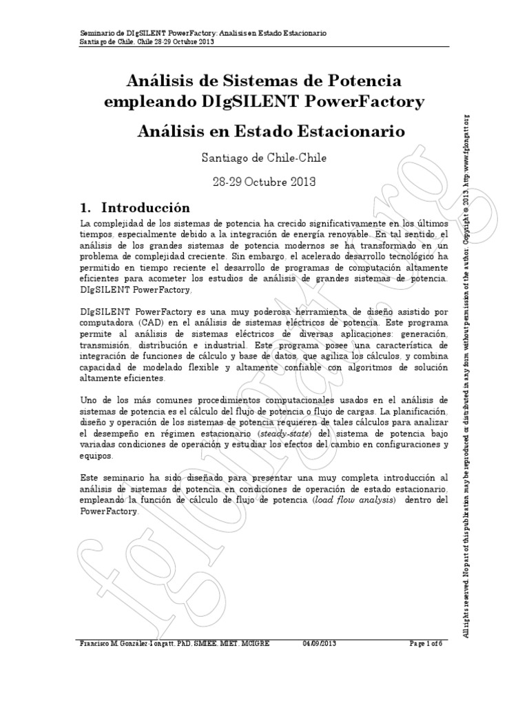 01 Programa Flujo De-Potencia DIGSILENT | PDF | Energia electrica | Cálculo