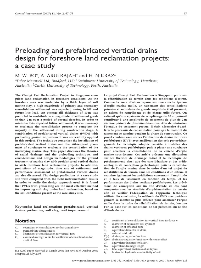 Preloading and PVD For GI PDF | PDF | Soil | Geotechnical Engineering