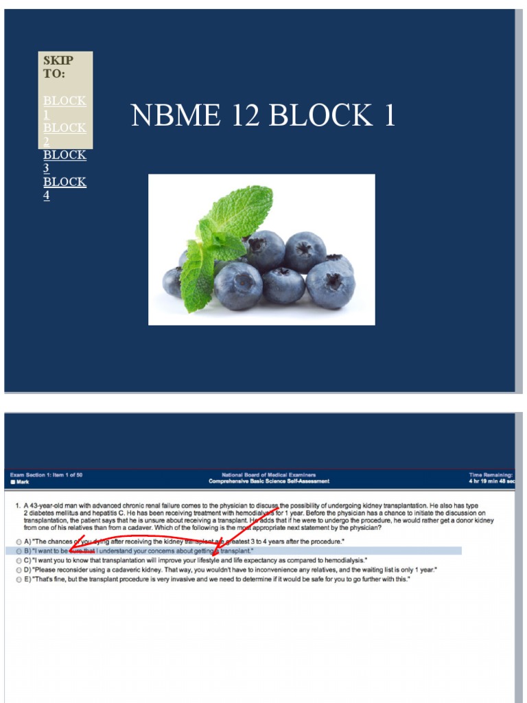 NBME 12 BLOCK 1-4 (With Answers) | PDF | Larynx | Epithelium