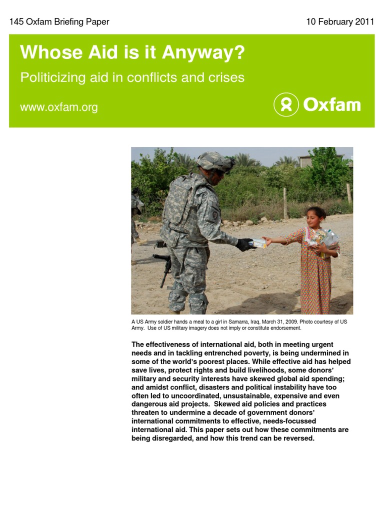 Whose Aid Is It Anyway? Politicizing Aid in Conflicts and Crises | PDF ...