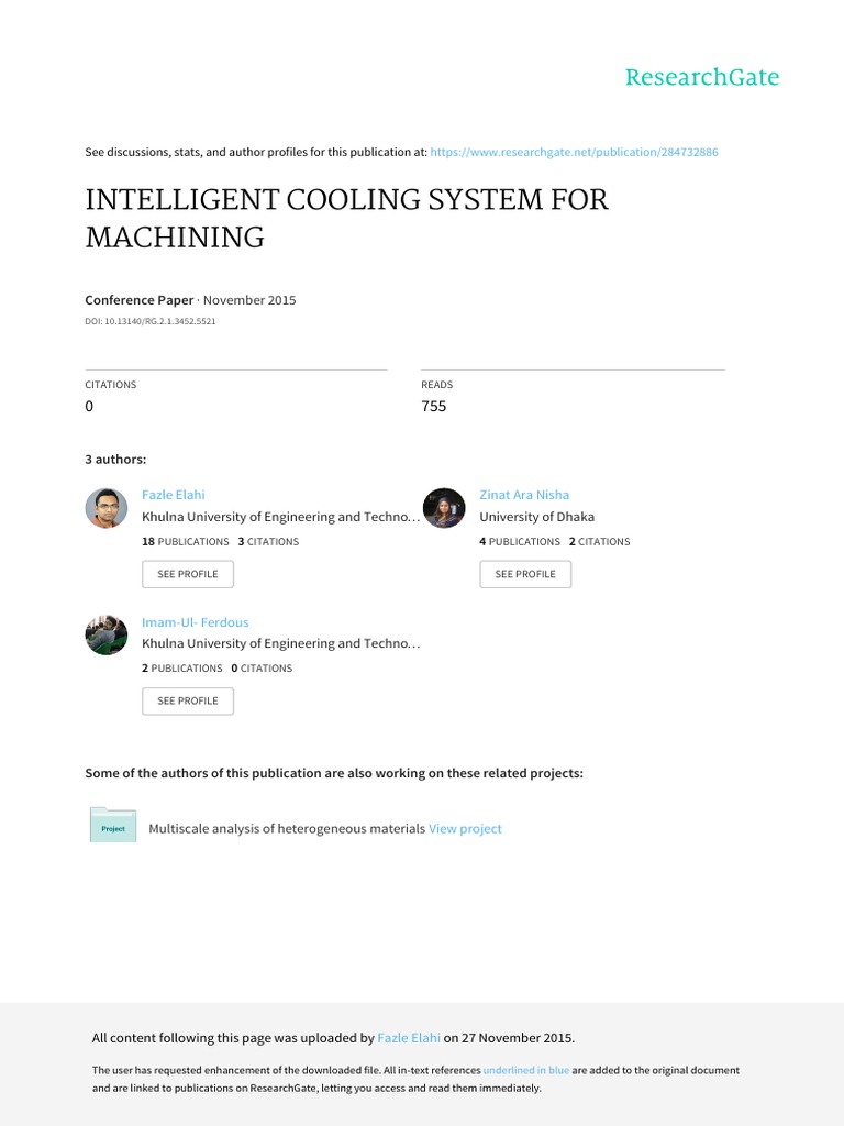 Intelligent Cooling System For Machining PDF | PDF | Coolant | Machining