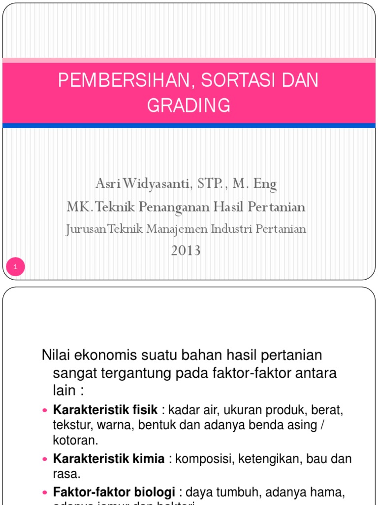 Pembersihan, Sortasi Dan Grading | PDF
