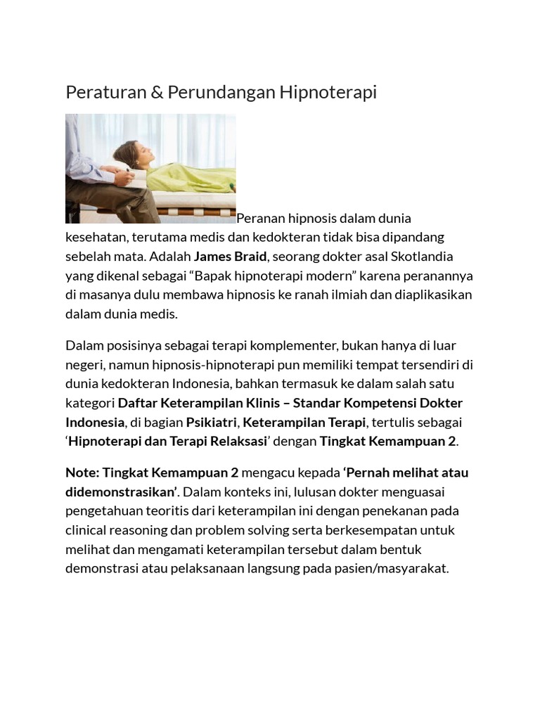 Peraturan Dan Perundangan Hipnoterapi | PDF | Pengembangan Diri