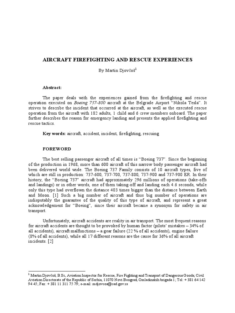 Boeing 737-800 Firefighting Case Study | PDF | Firefighter | Airport