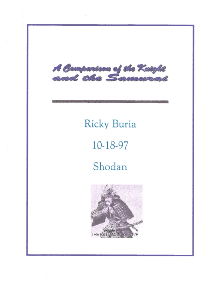 A Comparison of The Knight and The Samurai (By Ricky Buria) PDF | PDF
