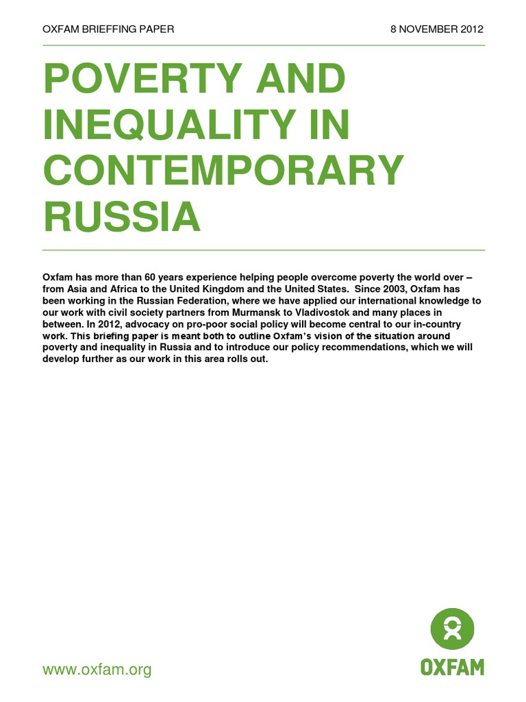 Poverty and Inequality in Contemporary Russia | PDF | Poverty Threshold ...